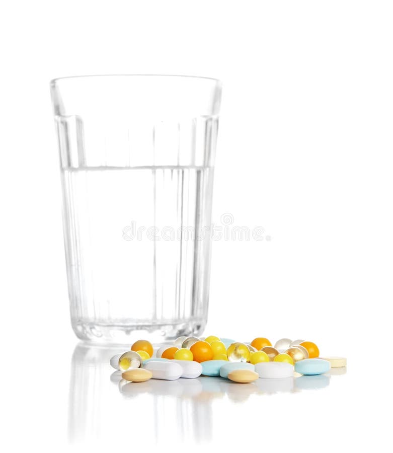 Medicinal Tablets and Water Stock Photo - Image of antidote, medicine ...