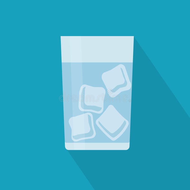 Glass of Water with Ice Cubes Stock Vector - Illustration of cocktail ...