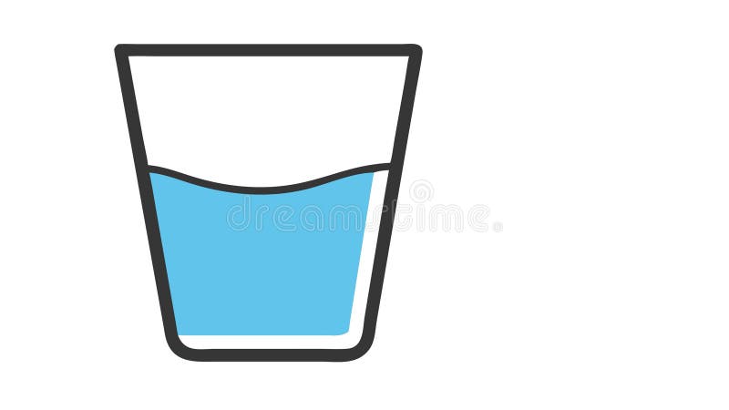 Glass of Water Icon, Hydration Refreshment Symbol, Vector Design ...