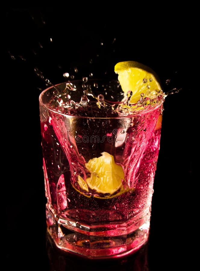 Glass with water and lemon stock photo. Image of spirit - 18042990