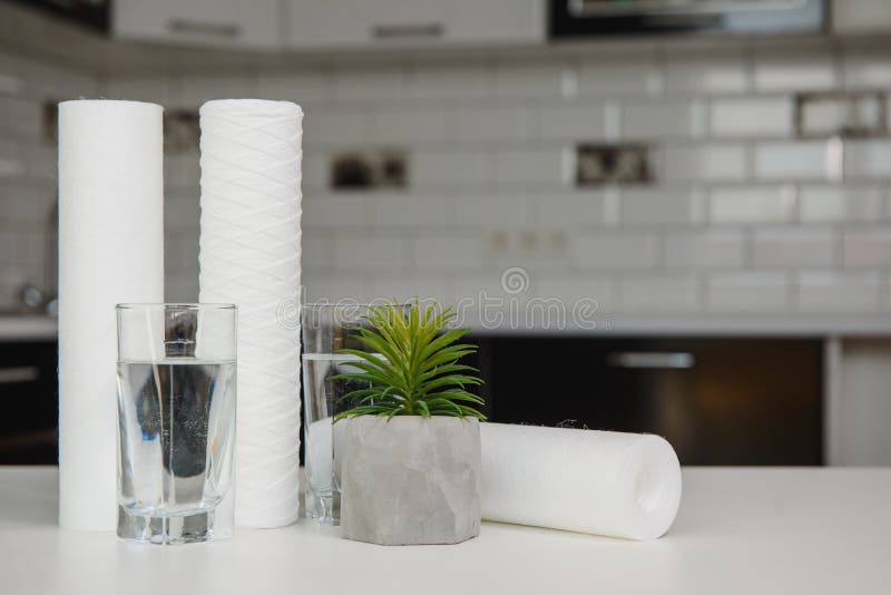 Glass of Water in a Modern Kitchen Stock Photo - Image of drinkable ...