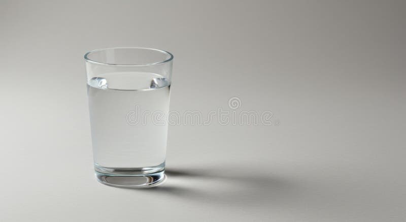 Glass of Water on Neutral Background Stock Illustration - Illustration ...