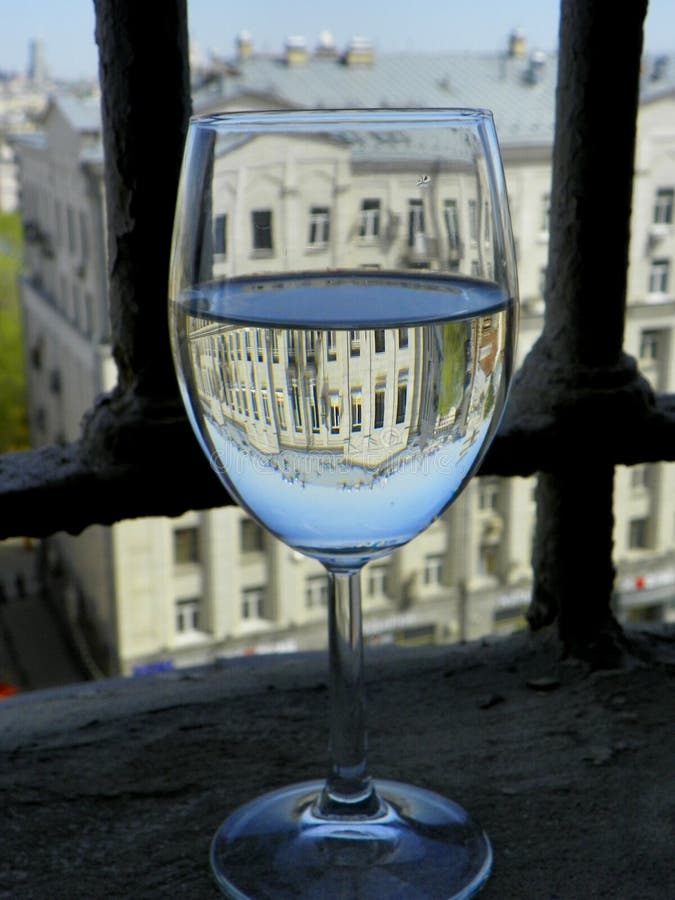 Glass with Water Reflection Stock Photo - Image of rooftop, water: 96462534