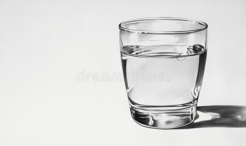 A Glass of Water is Shown in a Drawing Stock Illustration ...