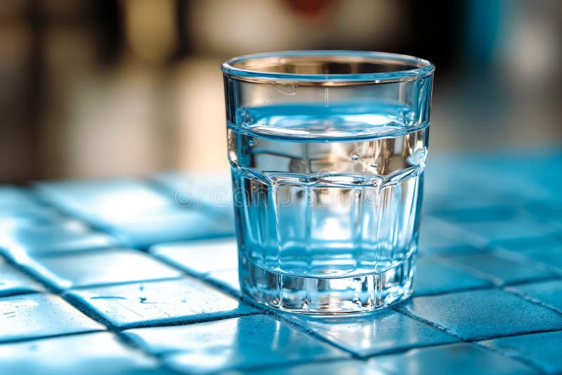 A Glass of Water Sitting on Top of a Table Stock Illustration ...