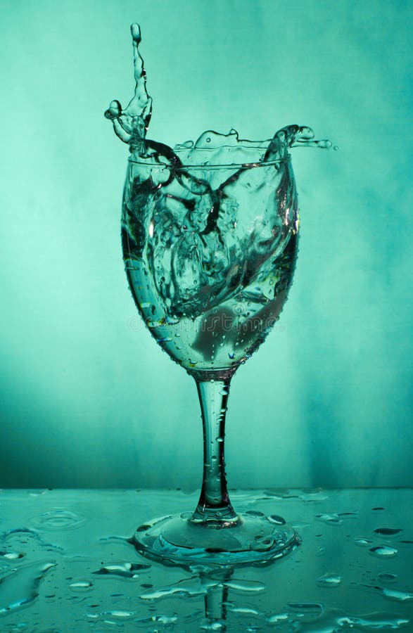 Glass with water splash stock image. Image of blue, smooth - 18813473