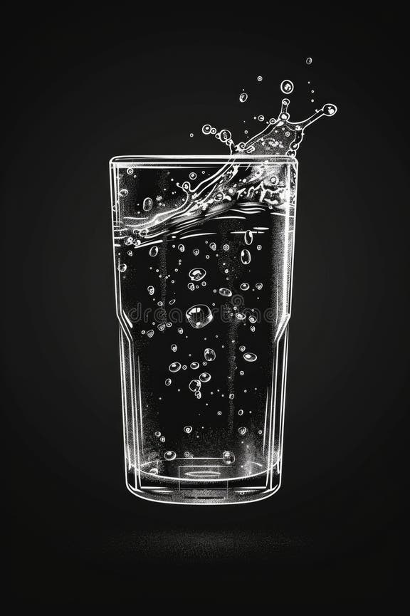 A Glass of Water with a Splash of Water on the Side Stock Image - Image ...