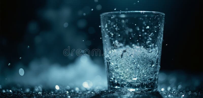 A Glass of Water with Water Splashing Out of it Stock Image - Image of ...