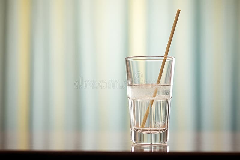 Glass of Water with a Straw, Demonstrating Refraction Stock Image ...