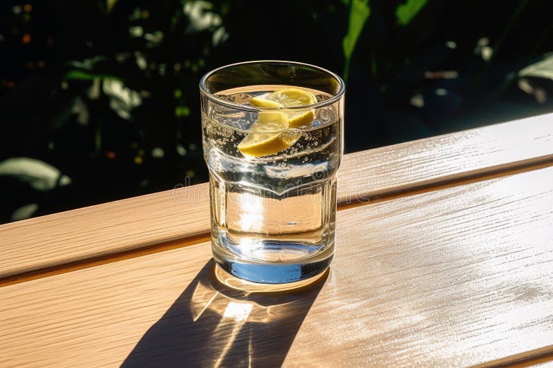 A Glass of Water in the Sun with Caustic Light Effects Created with ...