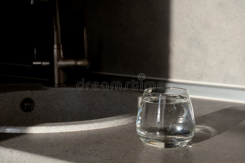 Glass of Water on the Table Stock Photo - Image of wellness ...