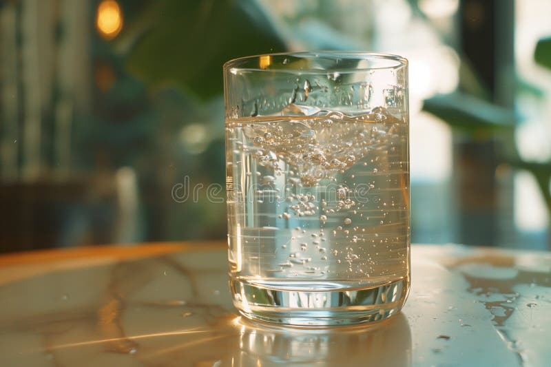 Glass of Water on Table stock photo. Image of healthy - 320243394