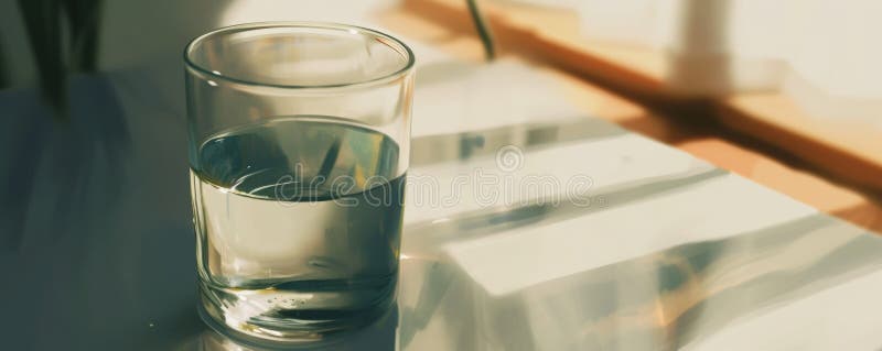 A Glass of Water on a Table Stock Photo - Image of dining, refreshment ...