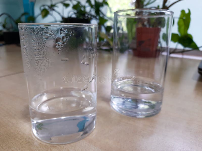 Glass of Water on Table, Glass of Water, Pair of Glass Placed on the ...