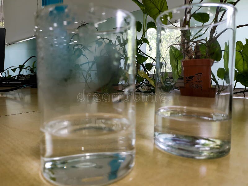 Glass of Water on Table, Glass of Water, Pair of Glass Placed on the ...