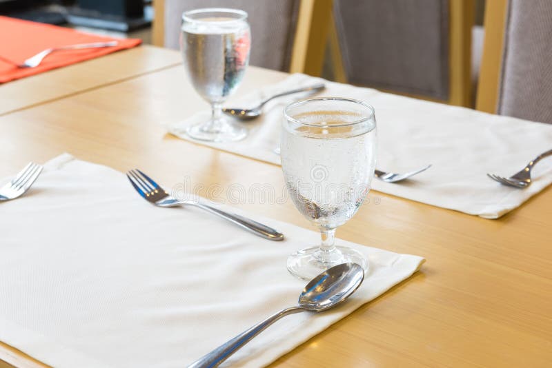 Glass of Water on Table Setting for Dining Stock Photo - Image of meal ...