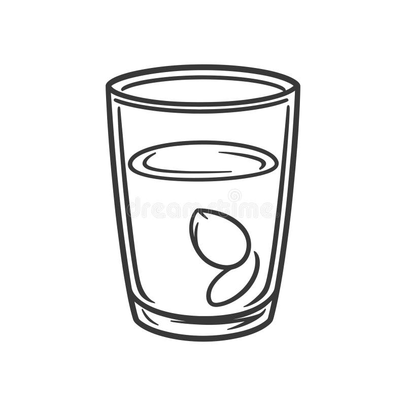 Glass of Water with Almonds Stock Vector - Illustration of nourishing ...