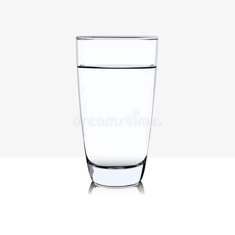 Glass of water in vector stock vector. Illustration of water - 61600080
