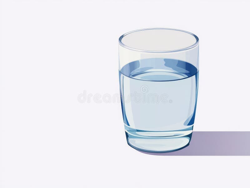 Glass of Water Vector Illustration, Simple Composition, Hydration ...