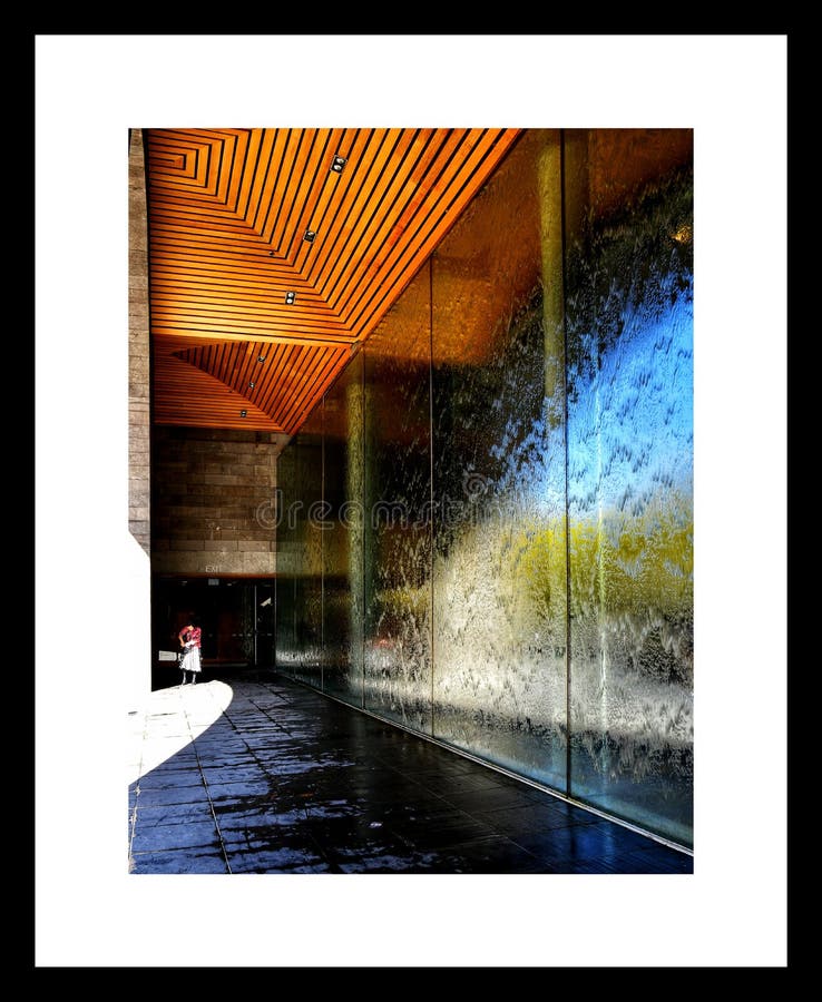 Glass and Water Wall Entrance Editorial Photography - Image of ...