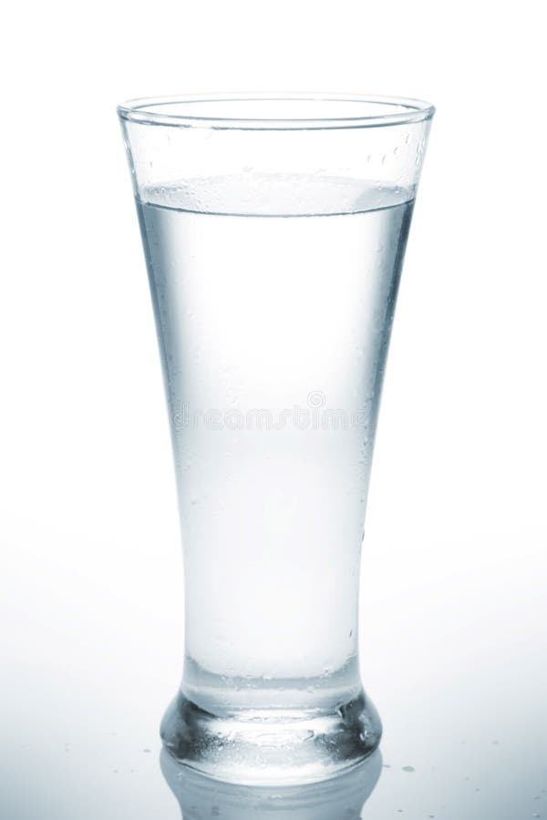Glass of water on white stock image. Image of transparent - 39781219