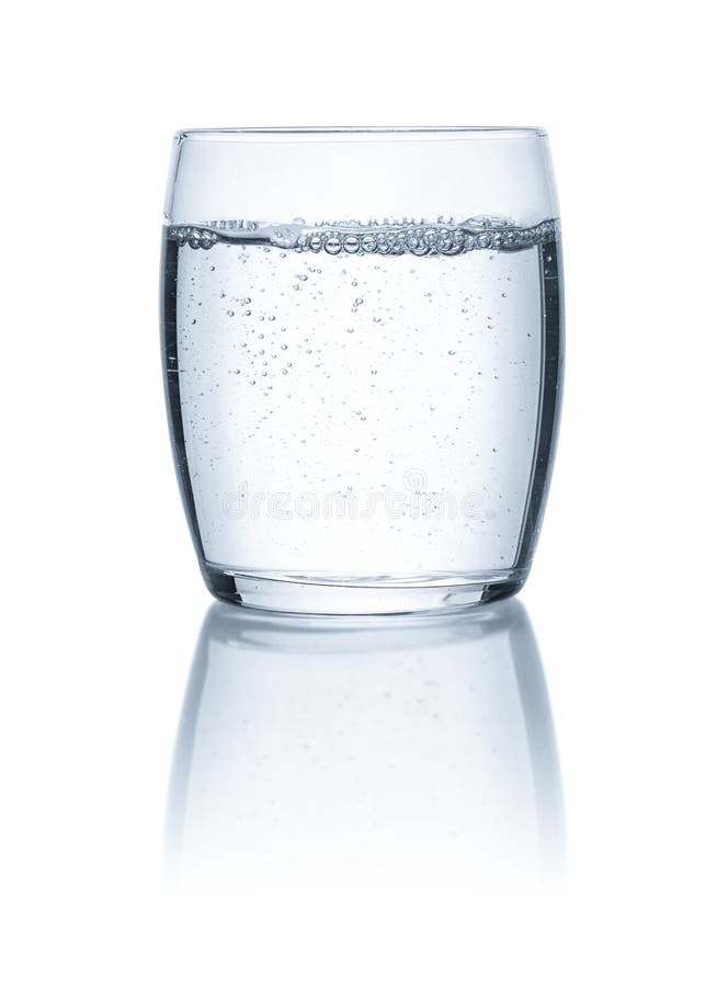 Glass of Water on a White Backgound Stock Photo - Image of fizzy ...
