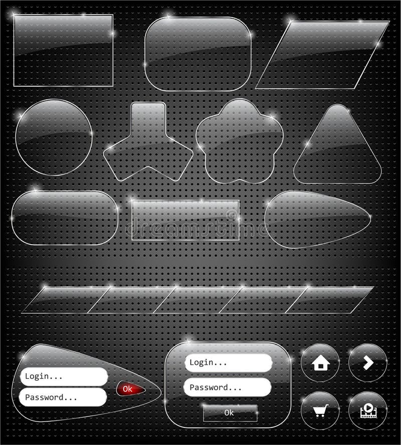 Glass Web Elements, Vector Illustration Stock Vector - Illustration of ...