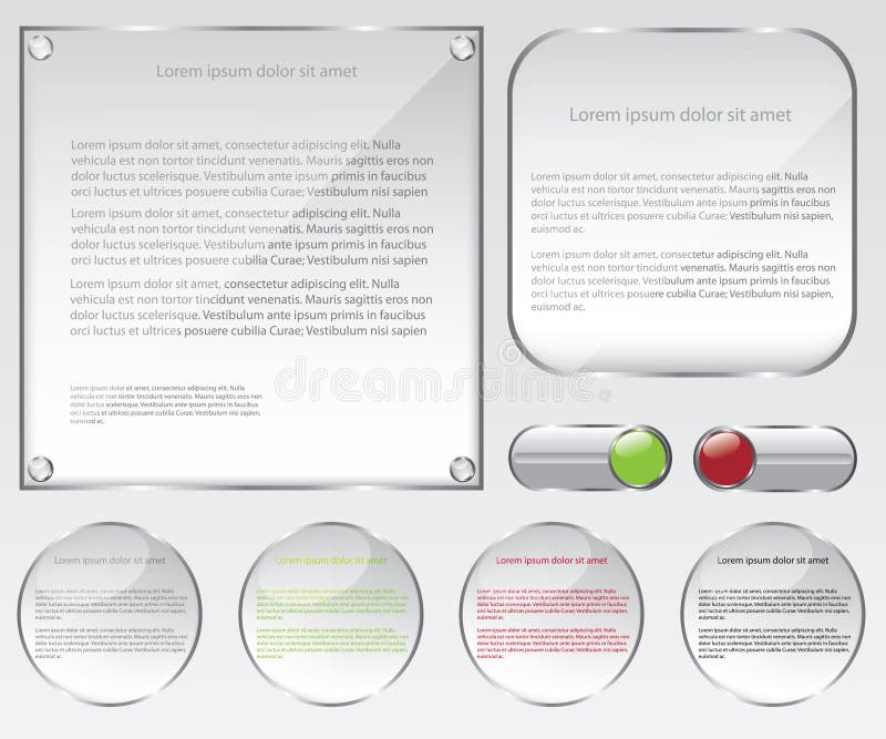 Glass Web Frame and Buttons Illustration Stock Vector - Illustration of ...