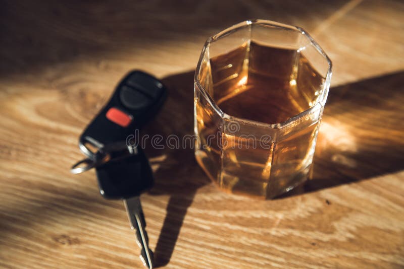 A Glass of Whiskey and Car Keys Stock Photo - Image of table, brandy ...