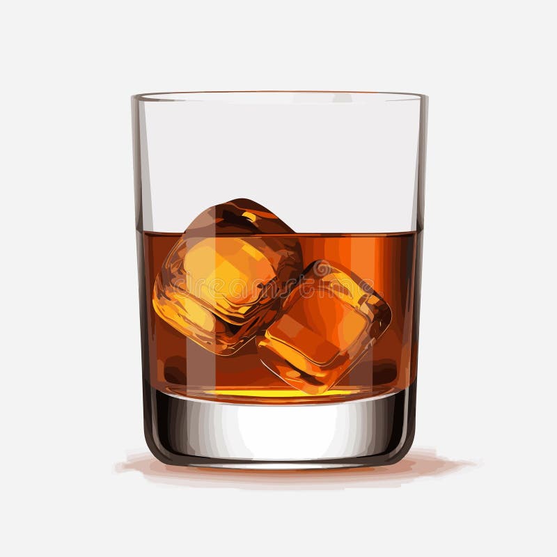 Glass of Whiskey Vector Flat Minimalistic Isolated Illustration Stock ...