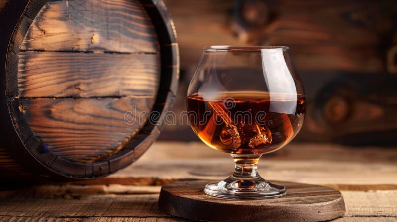 Glass of Whiskey on Wooden Surface Stock Photo - Image of amber ...