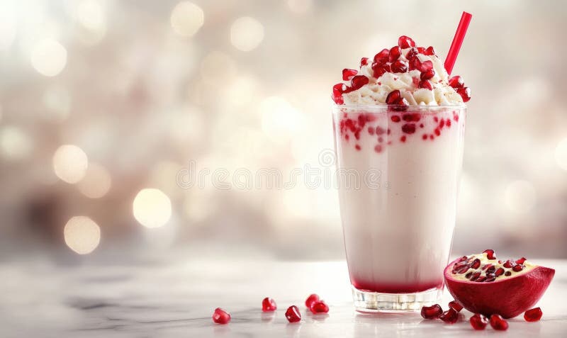 A Glass of White Milk with Red Cherries on Top Stock Photo - Image of ...