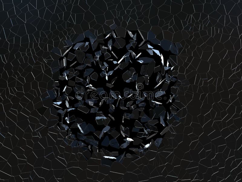 Glass Window Shattered into Thousand Pieces - Circular Shatter Stock ...