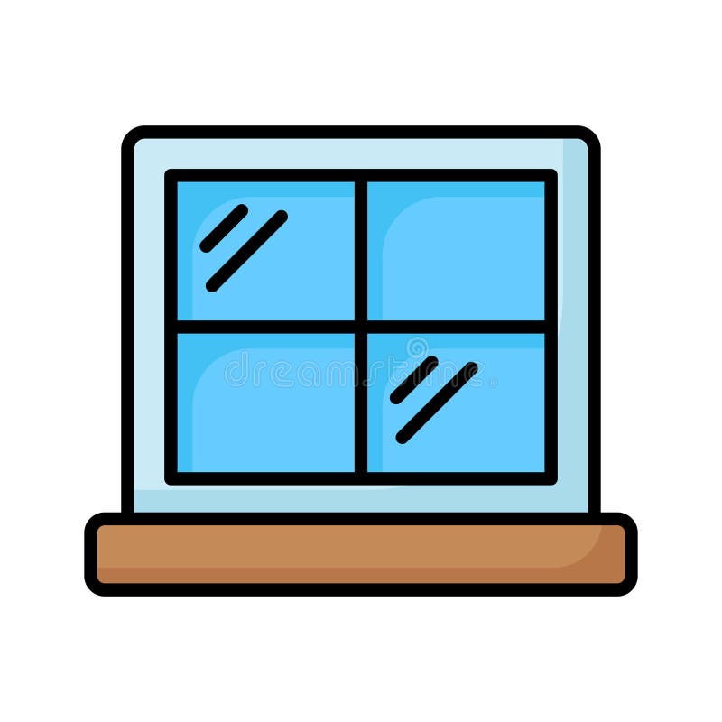 Glass Window with Different Blocks, Icon of Window in Modern Style ...