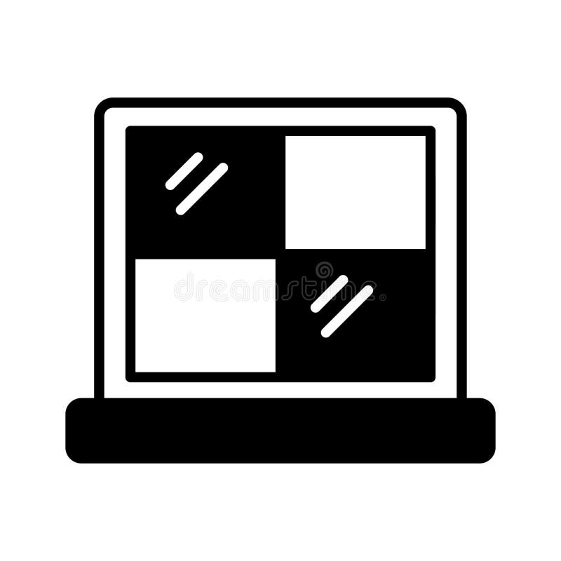 Glass Window with Different Blocks, Icon of Window in Modern Style ...