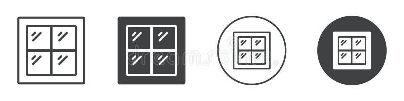Glass Window Icon Vector Logo Outline Stock Vector - Illustration of ...