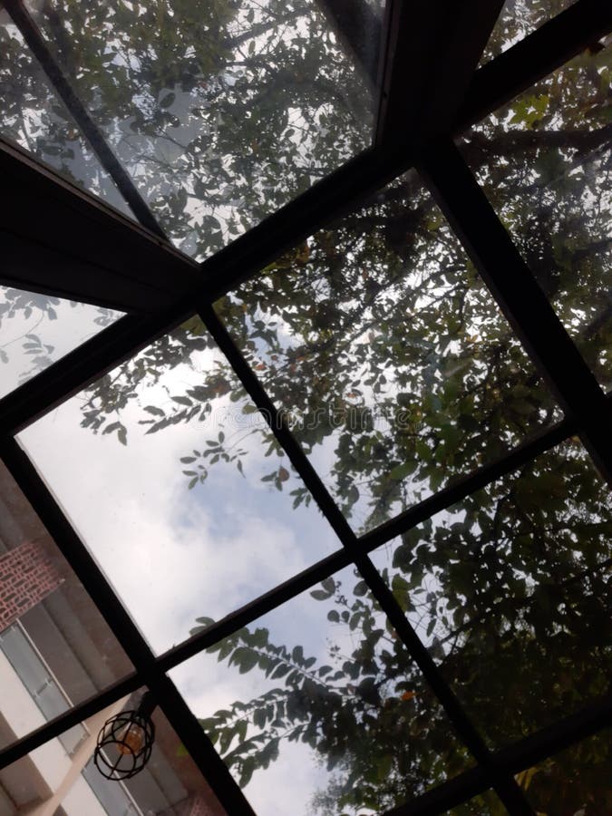 Glass Window Sunlight Ceiling Stock Image - Image of design, iron ...