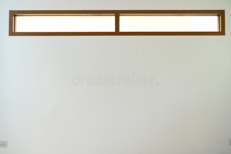 Glass Window on Blank White Wall in the House Stock Image - Image of ...