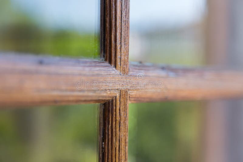 Glass Window with Wooden Frame Stock Image - Image of color ...