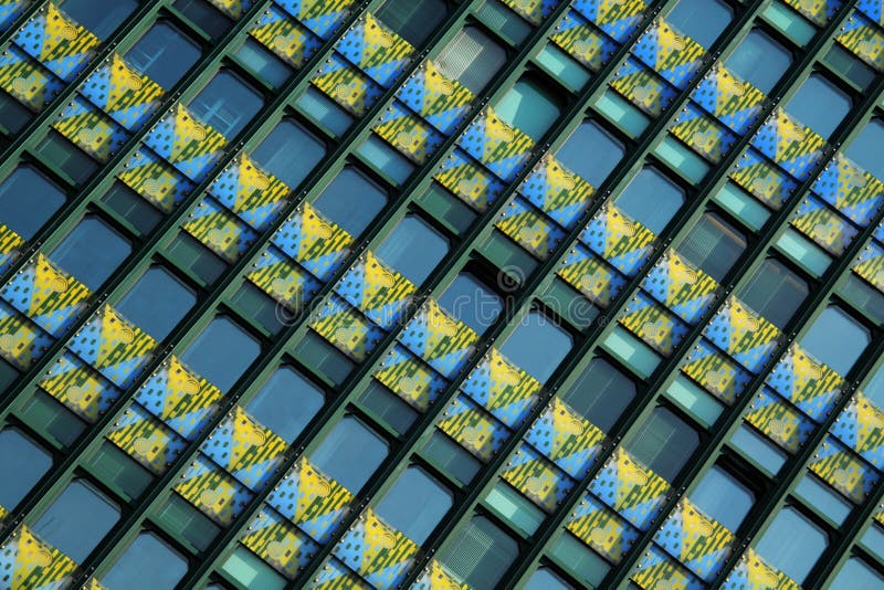 Glass Window with Yellow Pattern Stock Image - Image of glass ...