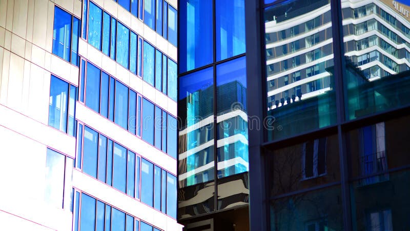 Looking Up Blue Modern Office Building. Stock Photo - Image of commerce ...