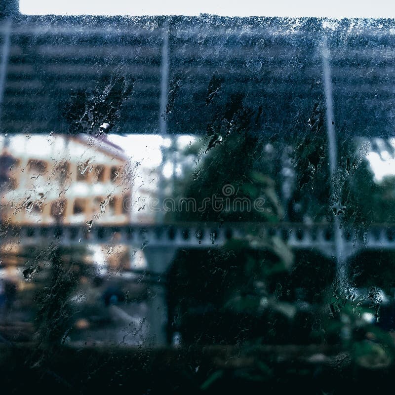 Glass Windows with Rain Dew Stock Image - Image of sunlight, roof ...