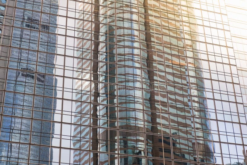 Glass Windows Wall of High Rise Building Stock Image - Image of city ...