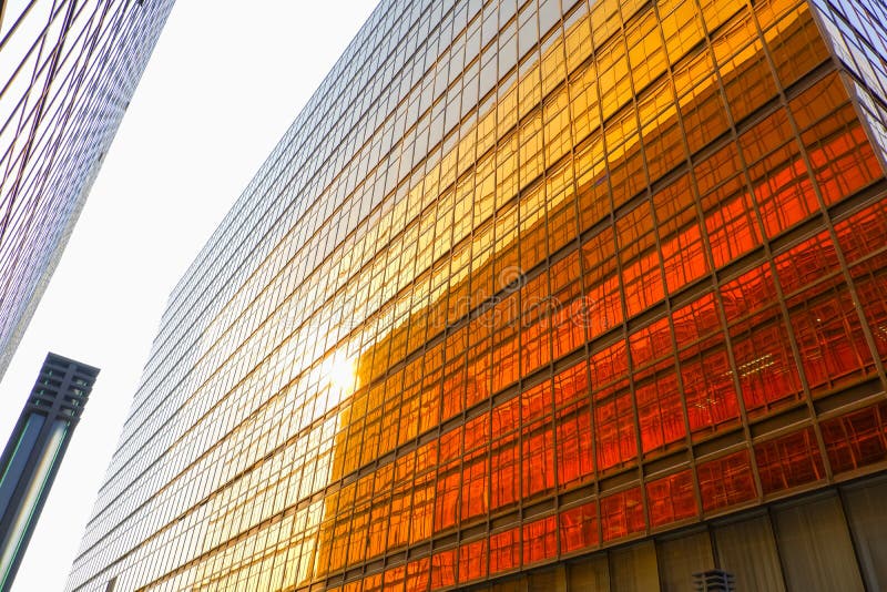 Glass Windows Wall of Highrise Building Stock Image - Image of material ...