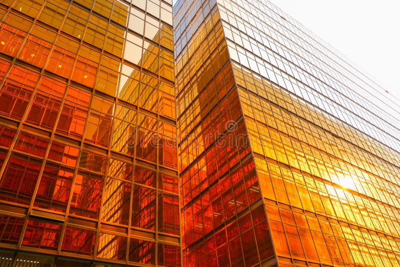 Glass Windows Wall of Highrise Building Stock Image - Image of high ...