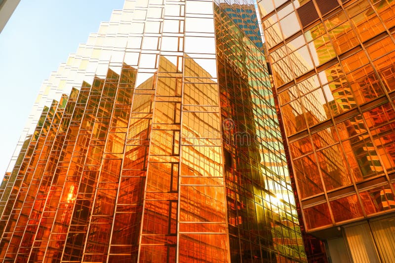 Glass Windows Wall of Highrise Building Stock Photo - Image of mirror ...