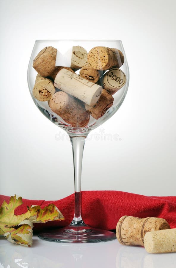 Glass with wine corks stock image. Image of drink, selection - 7240741