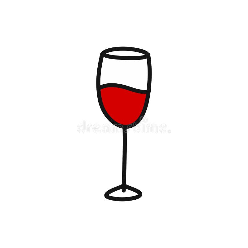 Glass of Wine Doodle Icon, Vector Illustration Stock Vector ... Glass of Wine Doodle Icon, Vector Illustration Stock Vector ...