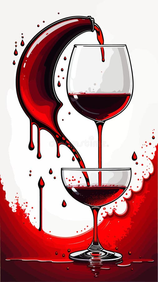 Glass Wine Glass Dynamic Wine Drink Water Drop Dynamic Illustration ...