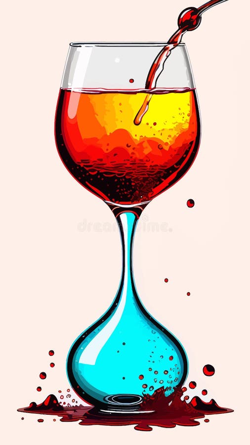 Glass Wine Glass Dynamic Wine Drink Water Drop Dynamic Illustration ...